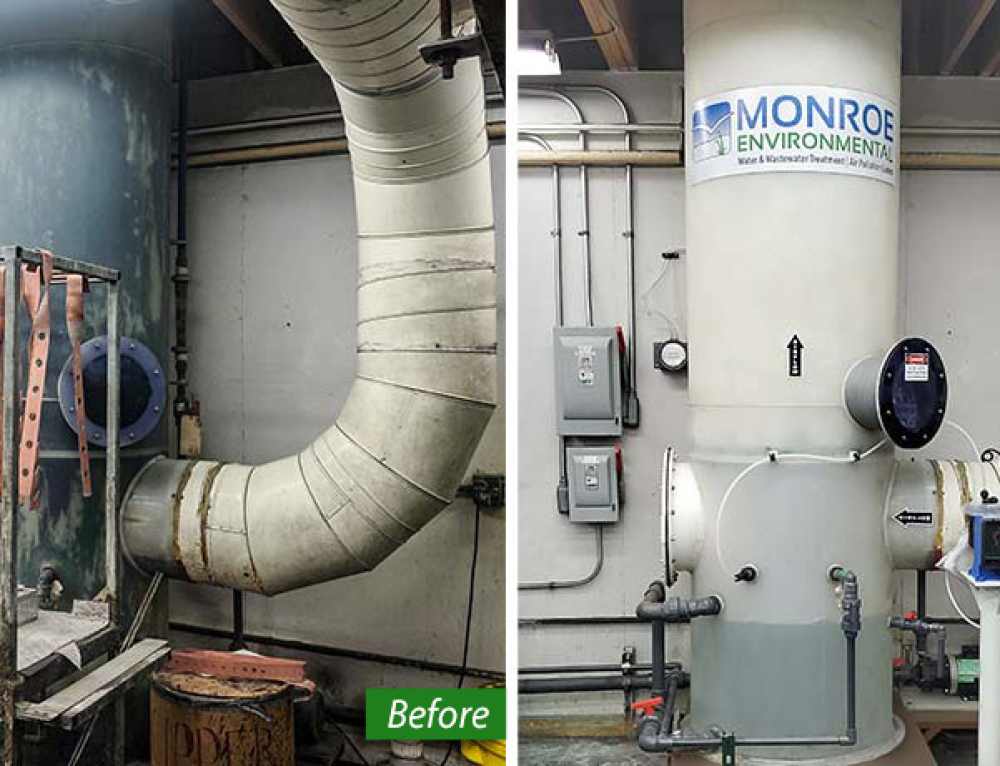 Wet Scrubber for Semiconductor Plant Emissions - Monroe Environmental